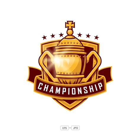 Championship Trophy Vector Logo Design Free Vector