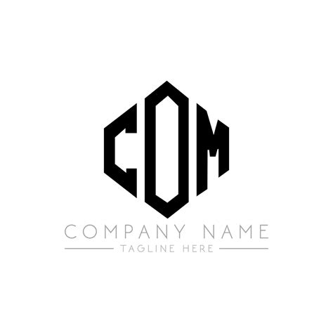 Com Letter Logo Design With Polygon Shape Com Polygon And Cube Shape