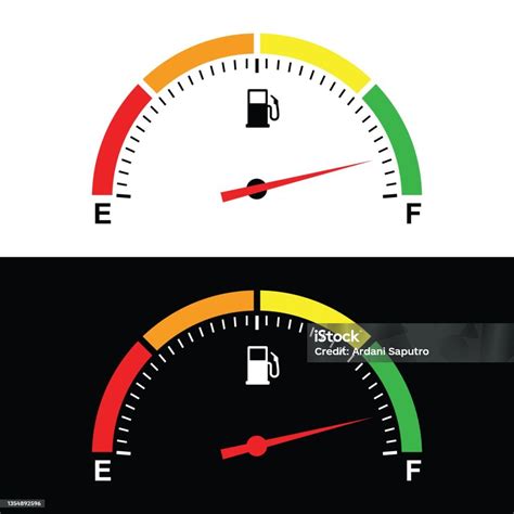 연료 게이지 흰색과 검은 색 배경에 격리 된 연료 표시기 가스 아이콘 측정 다이얼 가솔린 수준 자동 대시 보드의 지표 벡터 0명에 대한 스톡 벡터 아트 및 기타 이미지