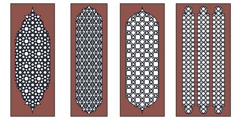 아라비아 동양의 창문 아치 및 문 모음 레이저 컷 그릴 블랙 포 프레임의 현대적인 디자인 모스크 돔 및 랜턴 이슬람 라마단 카림 및 이드 무바라크 스타일 벡터 그림 소형