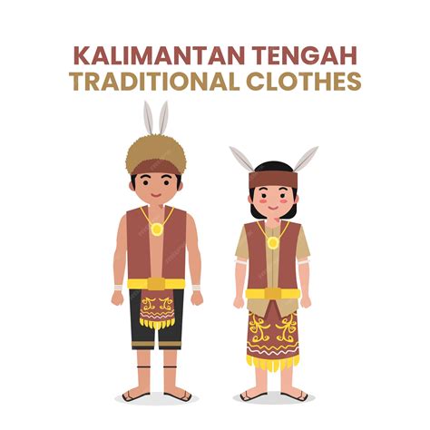 Premium Vector Central Kalimantan Traditional Clothes