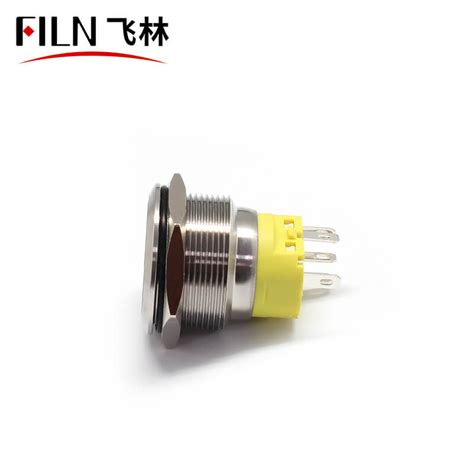 25mm 5pin Stainless Steel Metal Push Button Switch With Led Indicator