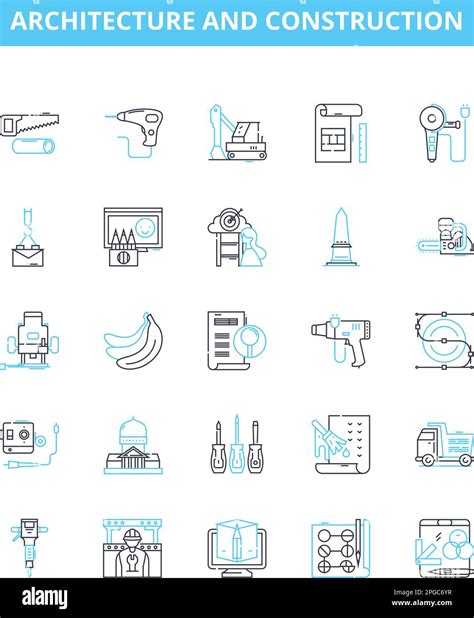 Architecture And Construction Vector Line Icons Set Architecture Construction Building