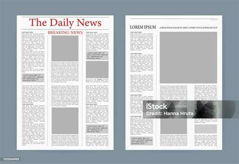 신문 어떤 목적을위한 훌륭한 디자인 벡터 에디토리얼 인쇄 레이아웃입니다 신문 템플릿 매일 보도 빈 종이 저널 벡터 모형 가득