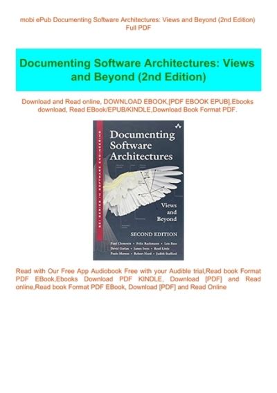 Mobi Epub Documenting Software Architectures Views And Beyond 2nd Edition Full Pdf