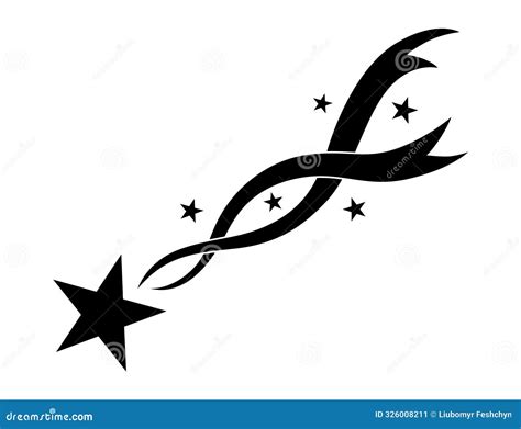Shooting Star Icon Falling Meteorite Or Comet Comet Tail Or Star Trail Vector Illustration