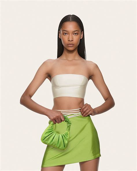Gabbi Artificial Crystal Medium Ruched Hobo Handbag Green Jw Pei
