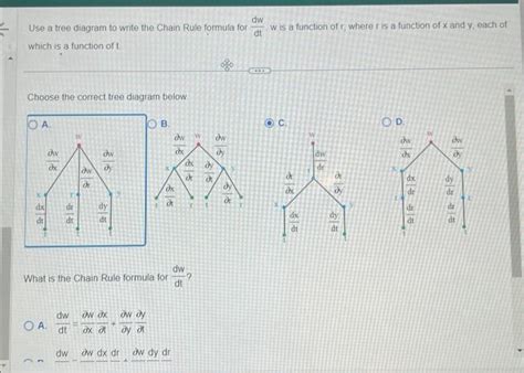 solved use a tree diagram to write the chain rule formula