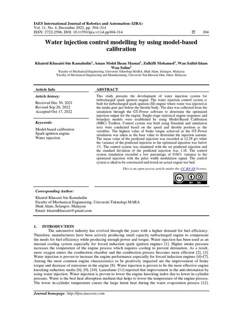 Water Injection Control Modelling By Using Model Based Calibration Pdf Normal Distribution