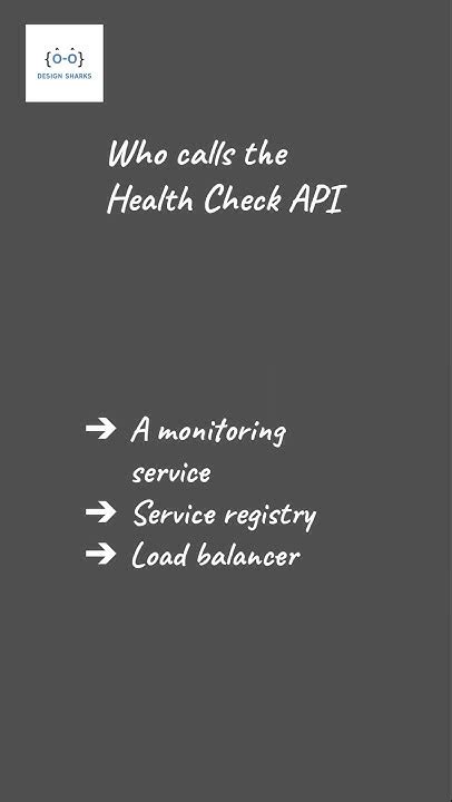 what is a health check api shorts systemdesign backenddeveloper