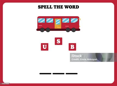 단어의 철자를 입력합니다 유치원 또는 초등학생을 위한 교육용 맞춤법 게임 0명에 대한 스톡 벡터 아트 및 기타 이미지 0명