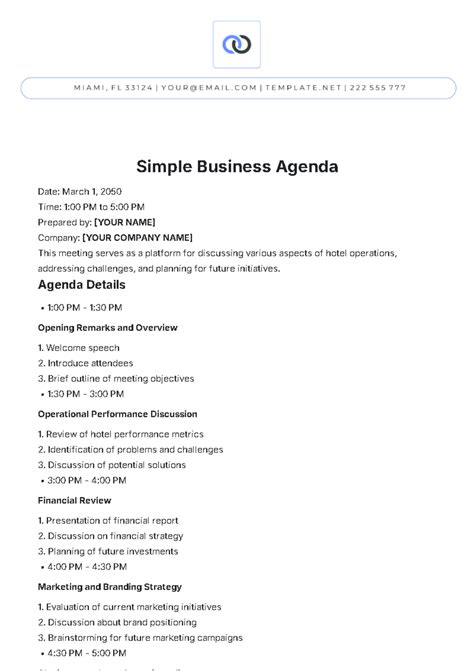 Free Supervisor Meeting Agenda Template To Edit Online