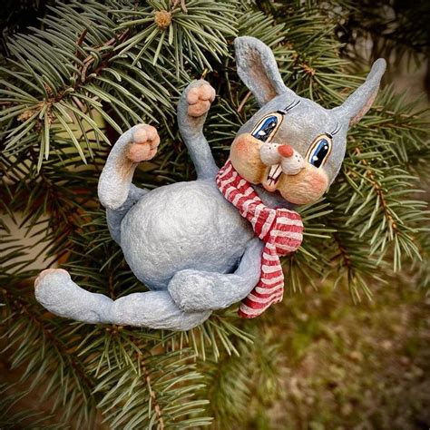 Зайчик на елку в интернет магазине на Ярмарке Мастеров Елочные игрушки Пушкино доставка по