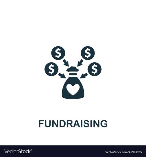 Fundraising Icon Monochrome Simple Sign From Vector Image