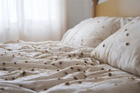 Bedbugs Colony On The Mattress Disgusting Blood Sucking Insects