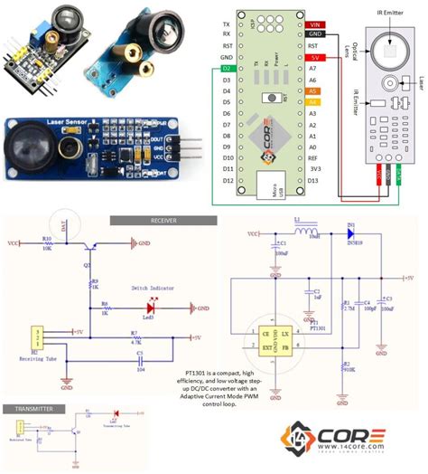 wiring the diffused reflection laser sensor with microcontroller