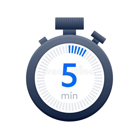 5 Min Timer And Stopwatch Icons Countdown Symbol Kitchen Timer Icon Stock Vector