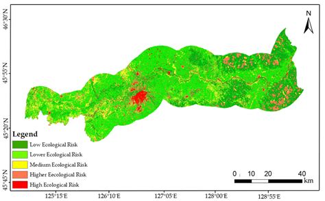 The Map Of Spatial Distribution Of Landscape Ecological Risks In The