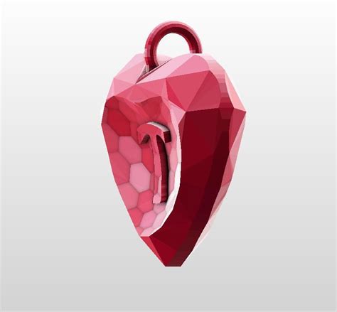 동부 표준시 3d 인쇄 발렌타인 크리스탈 하트 두 글자 펜 던 트 3d 모델 19 Obj Stl Free3d