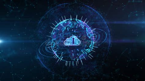 Secure Data Network Digital Cloud Computing Cyber Security Concept Earth Element Furnished By