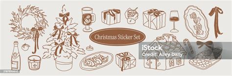 아늑한 겨울 손으로 그린 낙서 장식 음식 및 음료의 스케치 초대장 메뉴 인사말 카드에 대한 벡터 라인 분필 그래픽 클립아트 잉크 요소 0명에 대한 스톡 벡터 아트 및 기타