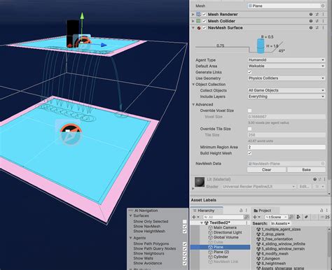 navmeshsurface generate link for two surfaces strange behavior unity