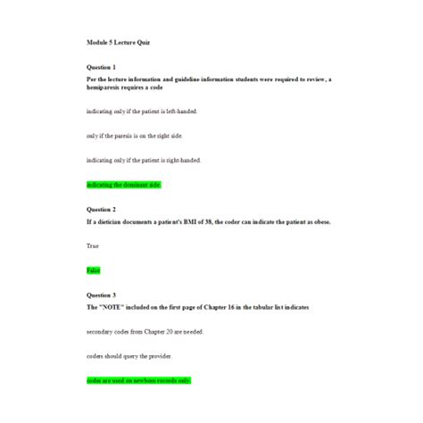 Hit 205 Module 5 Lecture Quiz Course Resources