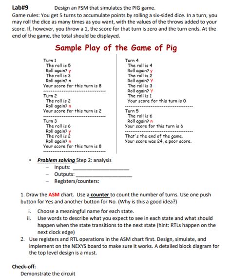 Solved Use The Provided Handout To Design An Asm Chart
