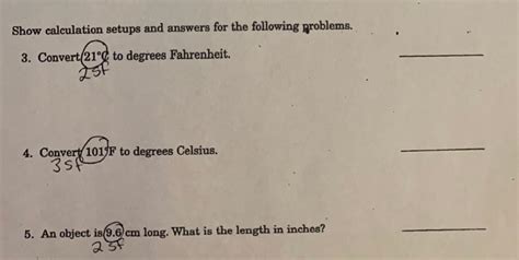 solved show calculation setups and answers for the following