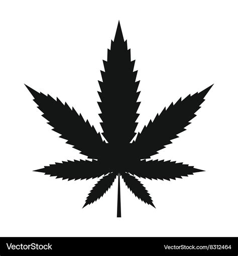Hemp Leaf Icon Black Simple Style Royalty Free Vector Image