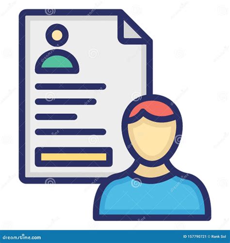 biodata curriculum vitae vector icon which can easily modify or editable stock illustration