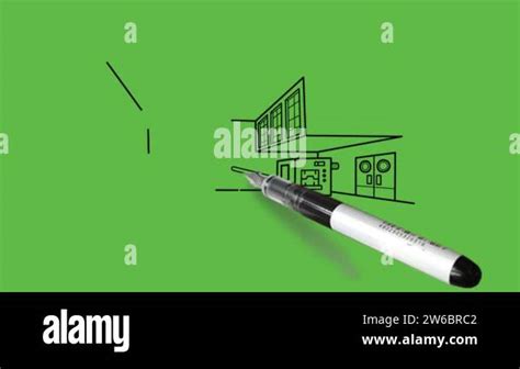 Drawing A Processing Room With Blue And Black Colour Combination On