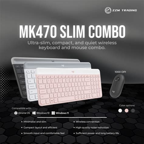 Logitech Mk470 Slim Combo Ultra Slim Compact And Quiet Wireless