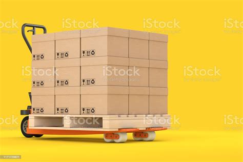 나무 팔레트 위에 골판지 상자와 손 팔레트 트럭 3d 렌더링 0명에 대한 스톡 사진 및 기타 이미지 0명 개념 공장 산업 건물 Istock