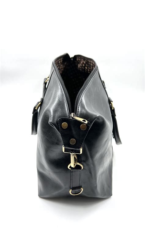 Пътна винтидж чанта от естествена кожа в черно 100 Естествена Кожа