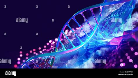 Dna Helix 3d Illustration Mutations Under Microscope Decoding Genome