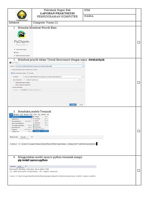 Opencv Jobsheet 1 Pdf