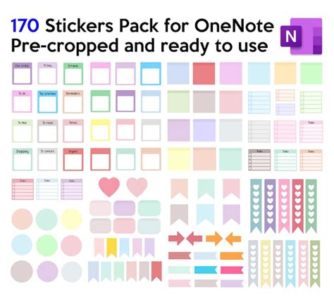 OneNote Sticky Notes Stickers Pack For Digital Planner Babe Etsy