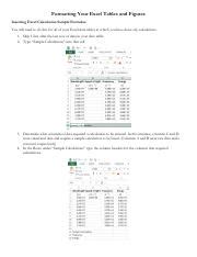 Excel Tables And Figures Formatting Guide Course Hero
