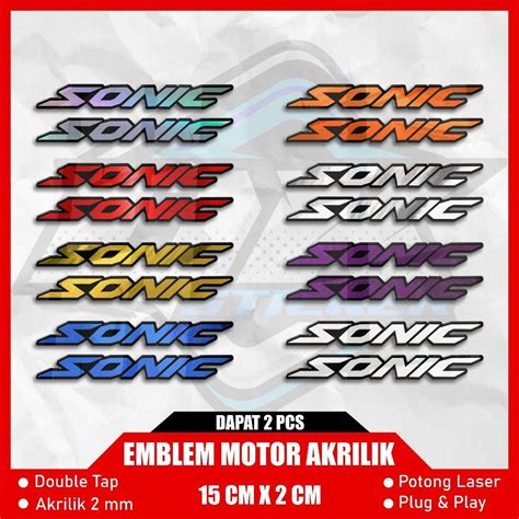 Jual 2pcs Emblem Motor Sonic Emblem Sonic Timbul Emblem Akrilik 2mm Doubel Tape Foam