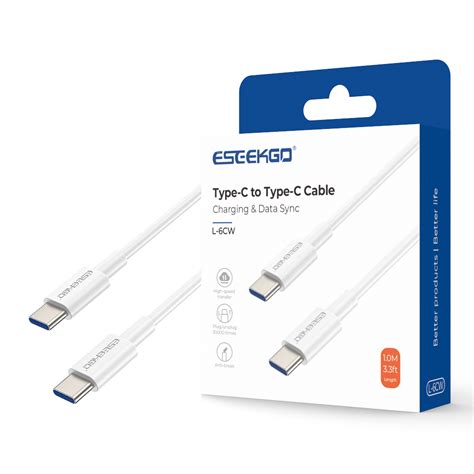 Eseekgo L 6cw 6a 3 3ft Type C To Type C Tpe Soft Data Cable