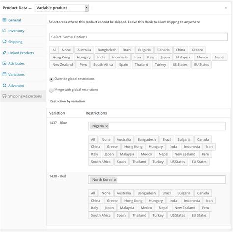 woocommerce restrict shipping