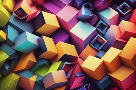 Premium Photo Colorful Abstract Cube Background
