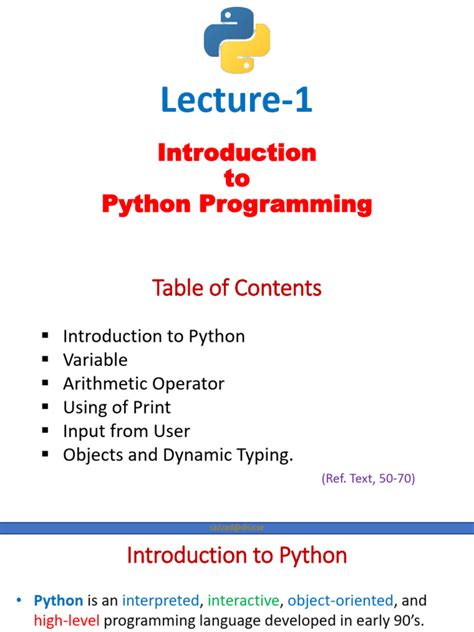 Lecture 1 Introduction To Python Pdf Python Programming Language