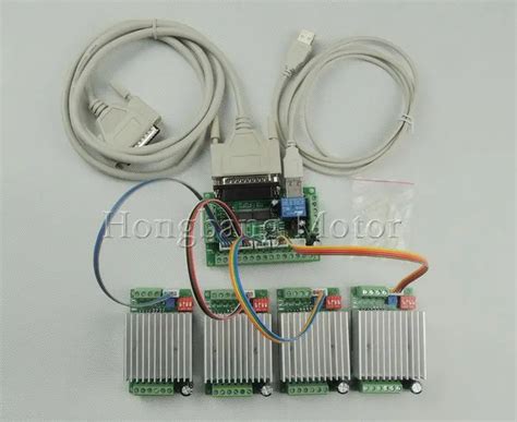 Cnc Mach3 라우터 4 축 키트 Tb6600 3 축 스테퍼 모터 드라이버 컨트롤러 키트 Nema23 모터용 45a