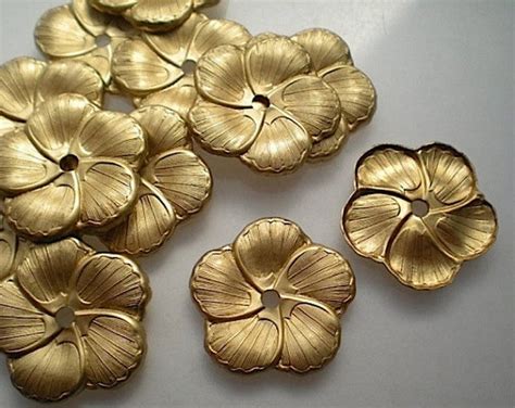 12 Brass Flower Mirror Rosettes Zc137 Etsy