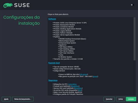 SLES SP Inicialização Rápida da Instalação