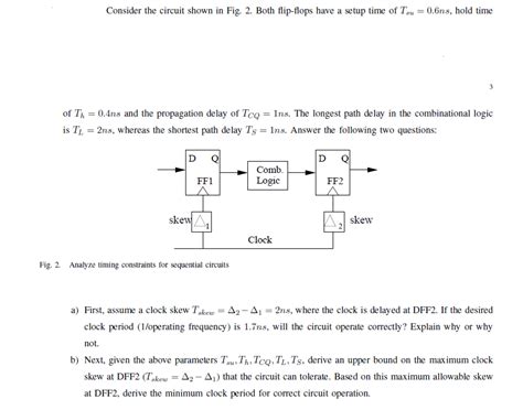solved consider the circuit shown in fig 2 both flip flops