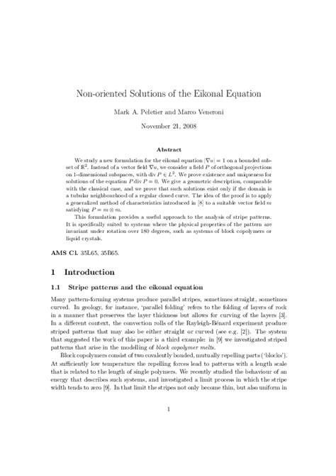 Pdf Non Oriented Solutions Of The Eikonal Equation