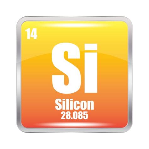 Silicon Element Symbol Si Atomic Number 14 Vector Image